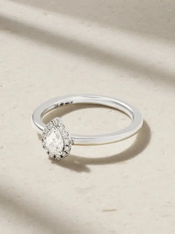 DE BEERS LONDON De Beers Aura Platinum Pear Diamond Ring - Gold