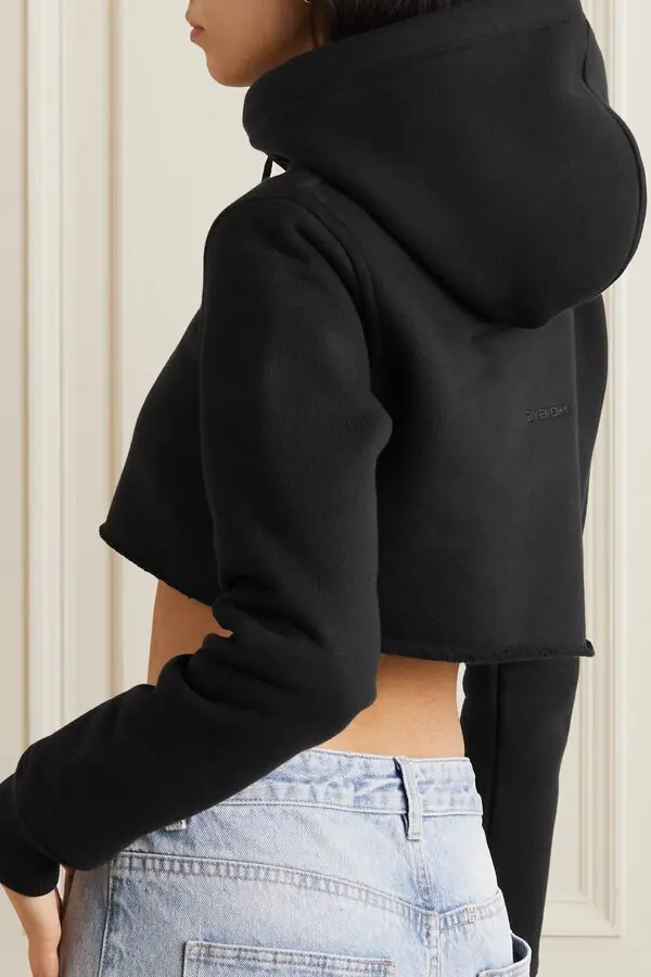 Givenchy Cropped Embroidered Hoodie