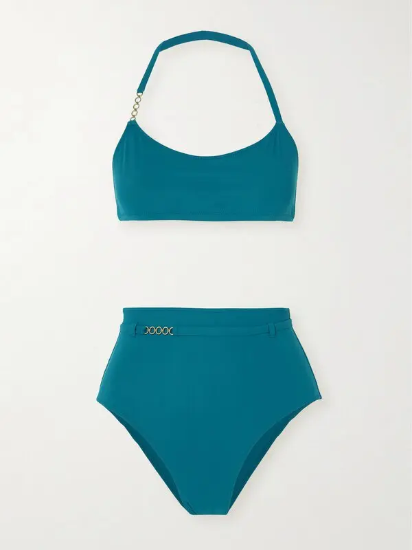 LIDO Sessantacinque Chain-embellished Halterneck Bikini - Blue