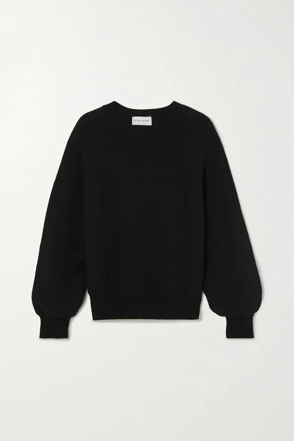 HIGH SPORT Lara Cotton Sweater - Black