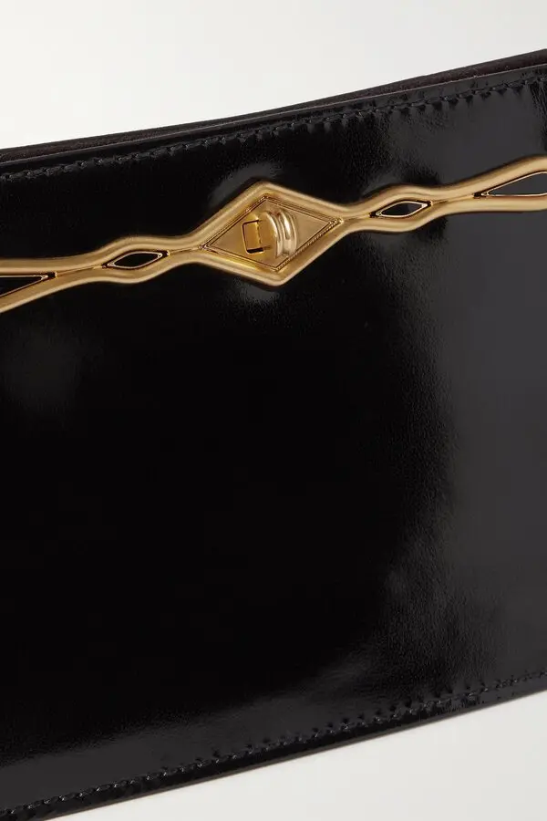 METIER Fernando Jorge Ease Embellished Glossed-leather Clutch - Black