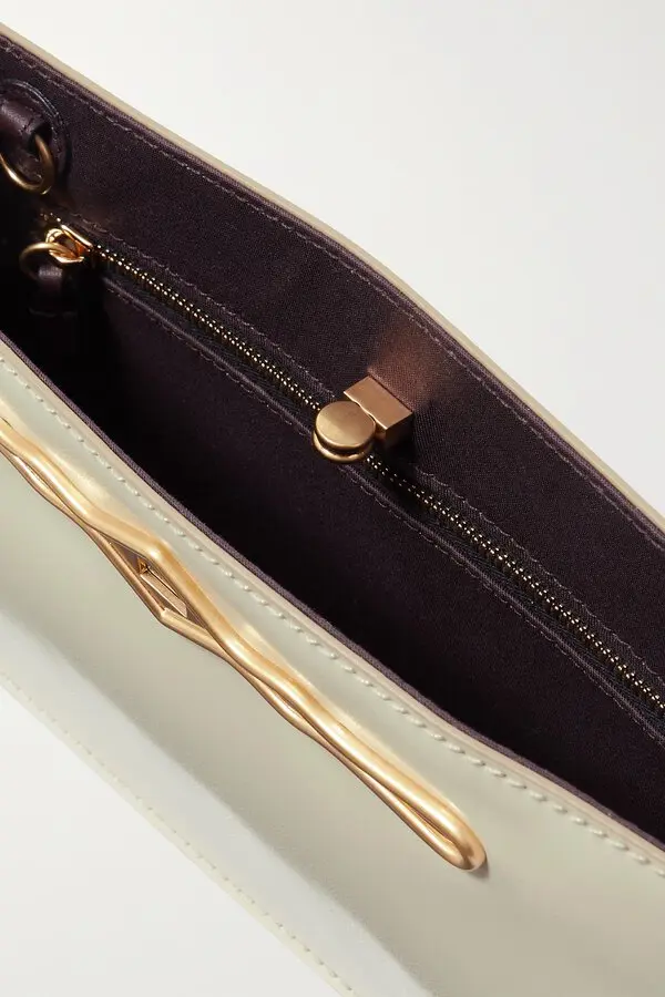 METIER Fernando Jorge Ease Embellished Glossed-leather Clutch - White
