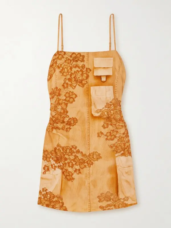 Acne Studios Gathered Printed Mini Dress