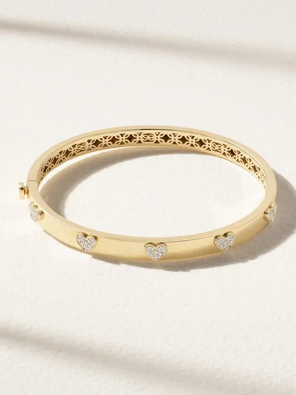 SYDNEY EVAN 14-karat Yellow And White Diamond Bangle - Gold