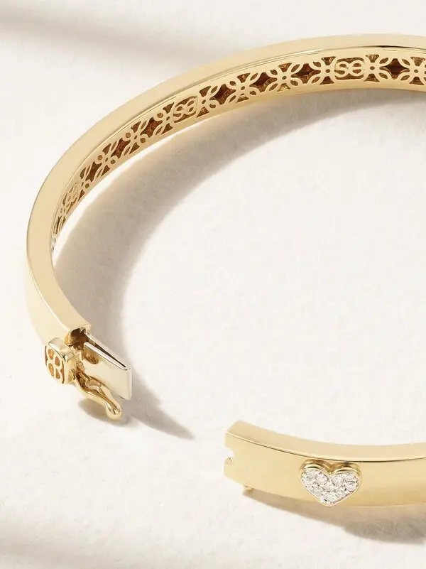 SYDNEY EVAN 14 Karat Yellow And Diamond Bangle