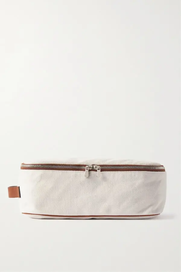 Brunello Cucinelli Leather-trimmed Shoe Cube - White
