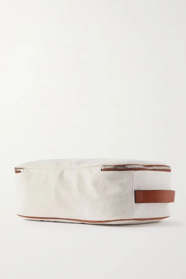 Brunello Cucinelli Leather-trimmed Shoe Cube - White