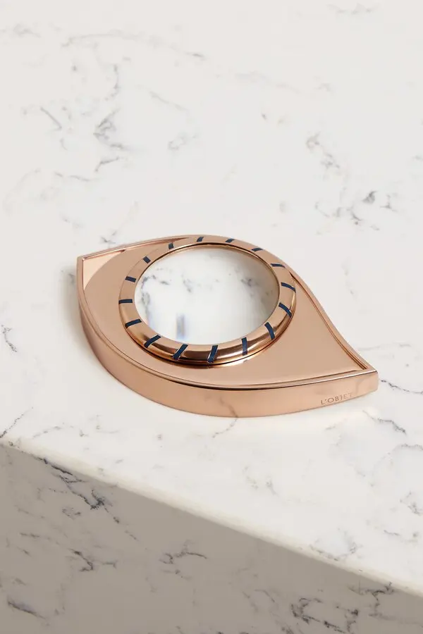 L'Objet Lito 13cm -plated Brass And Resin Magnifying Glass - Gold