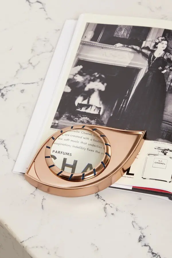 L'Objet Lito 13cm -plated Brass And Resin Magnifying Glass