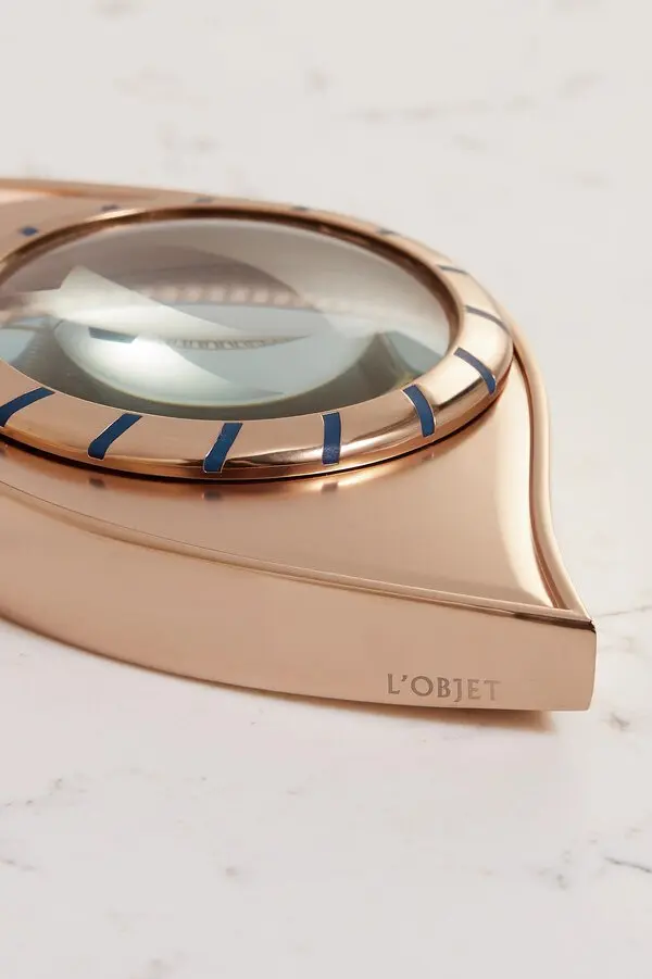 L'Objet Lito 13cm -plated Brass And Resin Magnifying Glass
