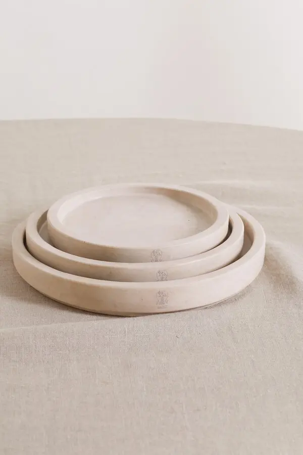 Brunello Cucinelli Set Of Three Stone Plates - Neutrals