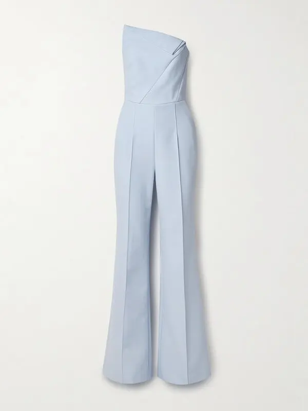 Roland Mouret Strapless Crepe Jumpsuit - Blue