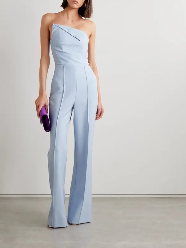 Roland Mouret Strapless Crepe Jumpsuit