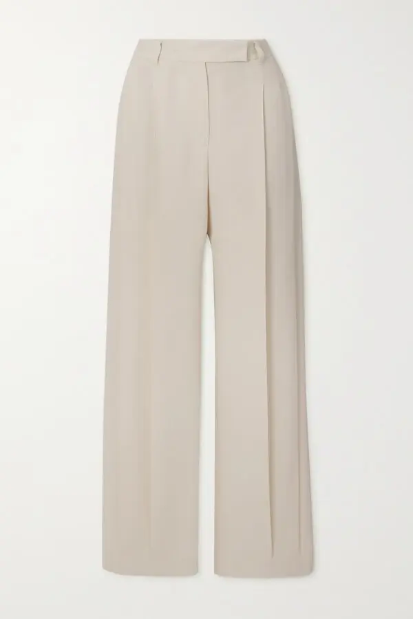 Brunello Cucinelli Pleated Woven Straight-leg Pants