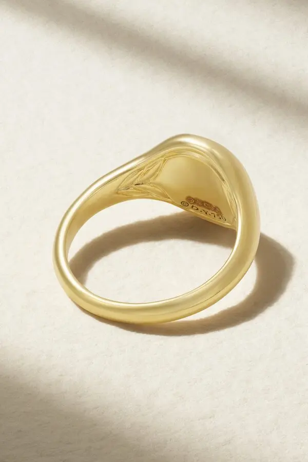 David Yurman Initial 18-karat Diamond Signet Ring