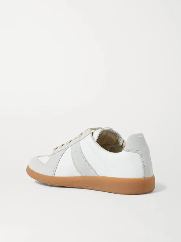 MAISON MARGIELA Replica Leather And Suede Sneakers - Neutrals