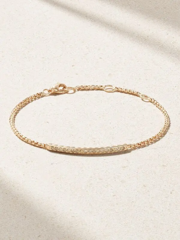 David Yurman Petite Pavé 18-karat Rose Diamond Bracelet - Gold