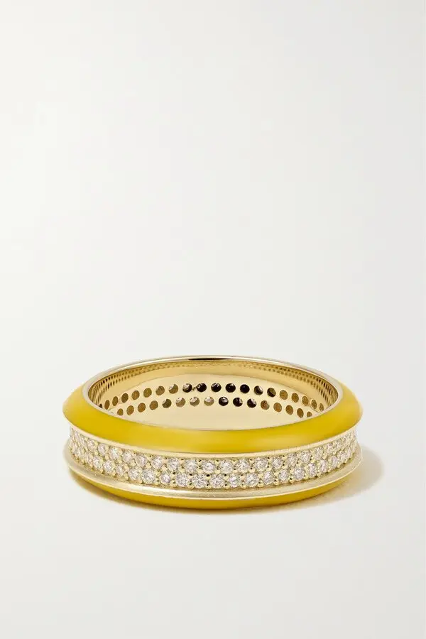 Lauren Rubinski 14-karat Enamel And Diamond Ring