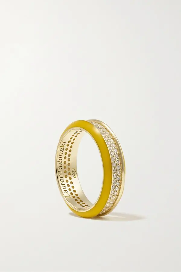 Lauren Rubinski 14-karat Enamel And Diamond Ring