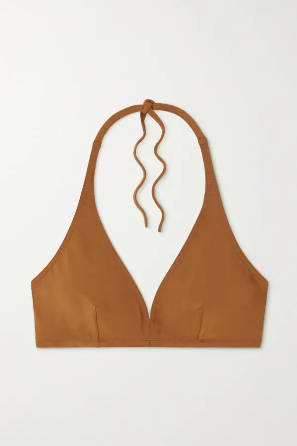 ERES Les Essentiels Gang Halterneck Triangle Bikini Top - Brown