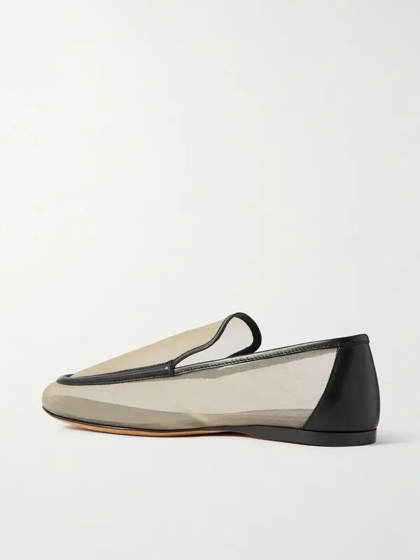 Khaite Alessio Leather-trimmed Mesh Loafers