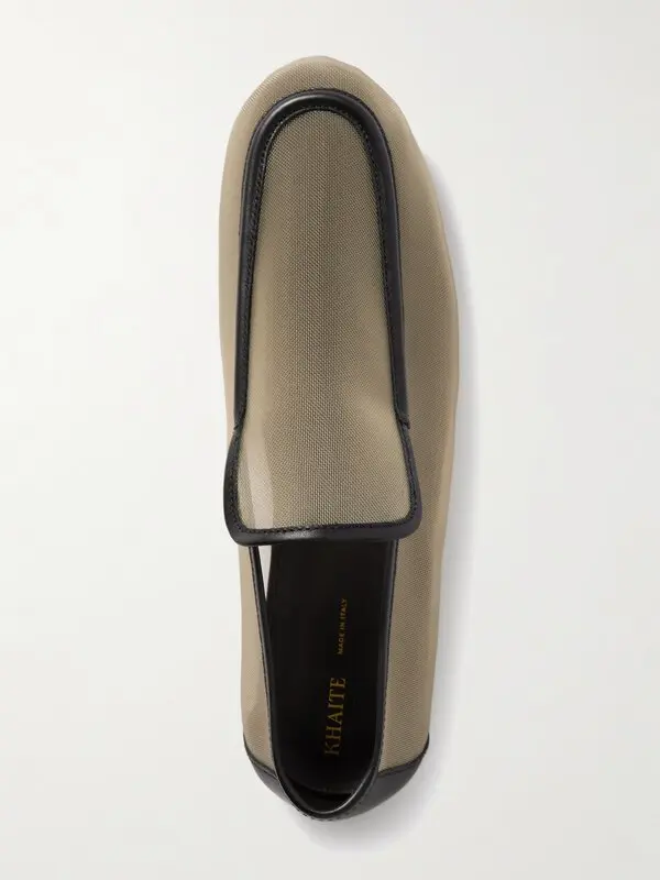 Khaite Alessio Leather-trimmed Mesh Loafers