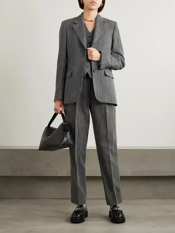 GOLDEN GOOSE Pleated Wool-blend Straight-leg Trousers