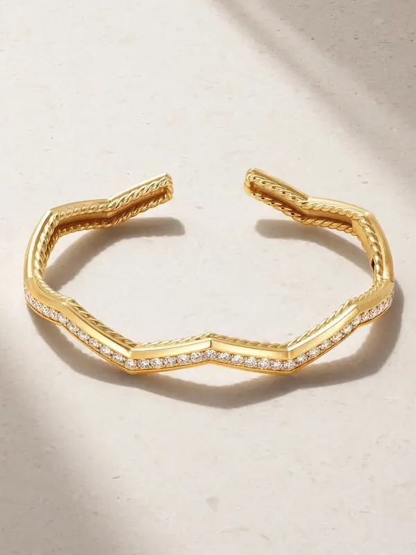 David Yurman Stax 18-karat Diamond Cuff - Gold