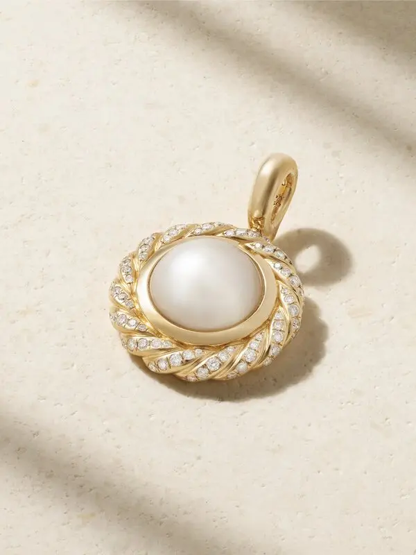 David Yurman 18-karat Diamond And Pearl Pendant - Gold