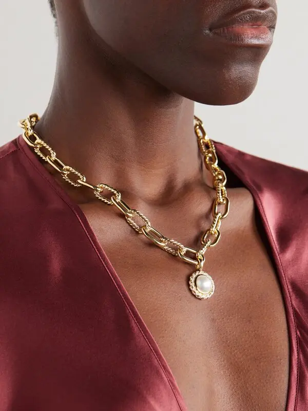 David Yurman 18k Diamond And Pearl Pendant