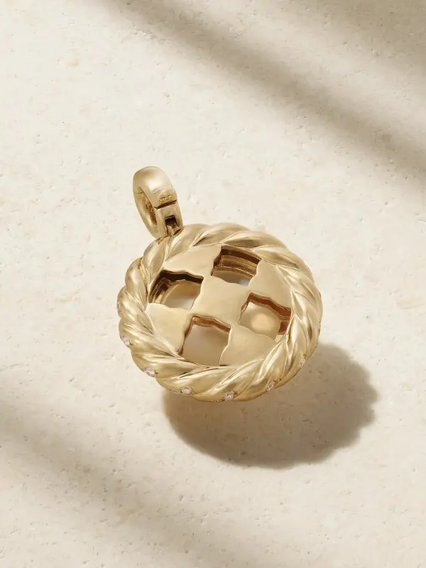 David Yurman 18k Diamond And Pearl Pendant