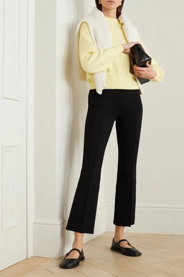 HIGH SPORT Kick Cropped Flared Pants - Black