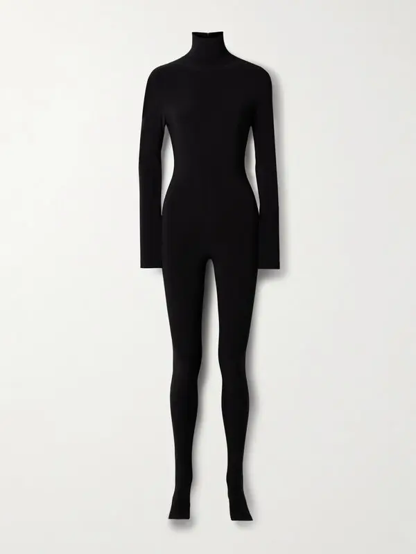 Norma Kamali Stretch-jersey Turtleneck Jumpsuit - Black
