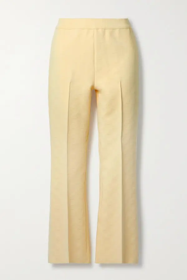 HIGH SPORT Kick Cropped Flared Pants - Yellow