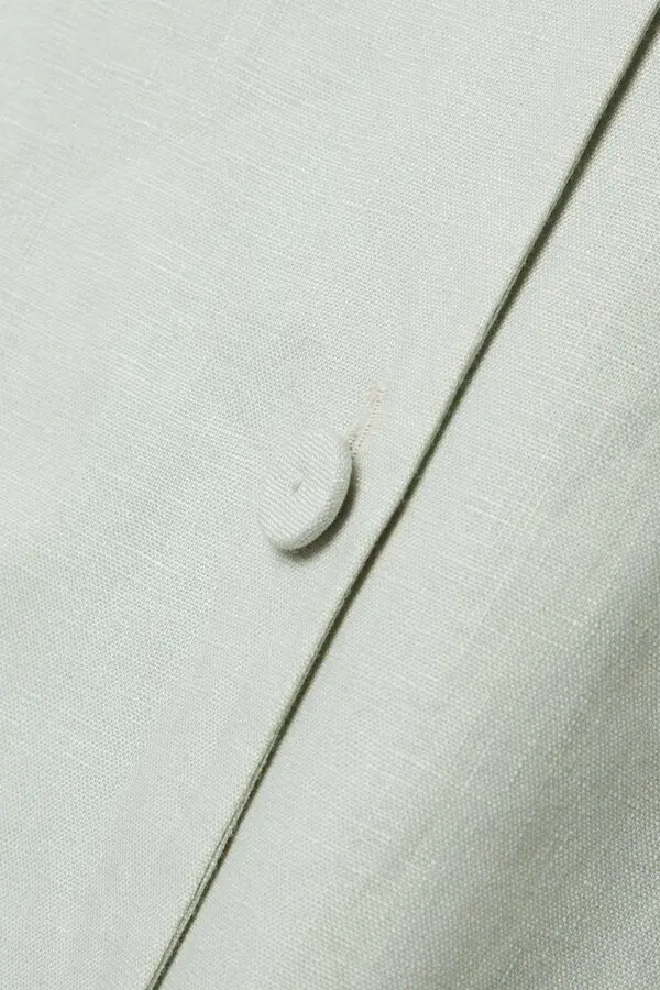 Another Tomorrow Net Sustain Double-breasted Linen Shirt