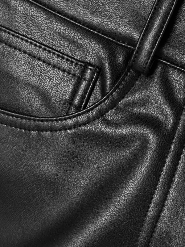 Norma Kamali Ultra Mini Leather-like Shorts - Black