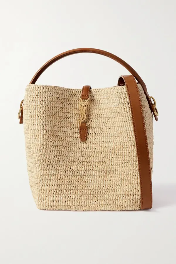 Saint Laurent Le 37 Raffia Bucket Bag