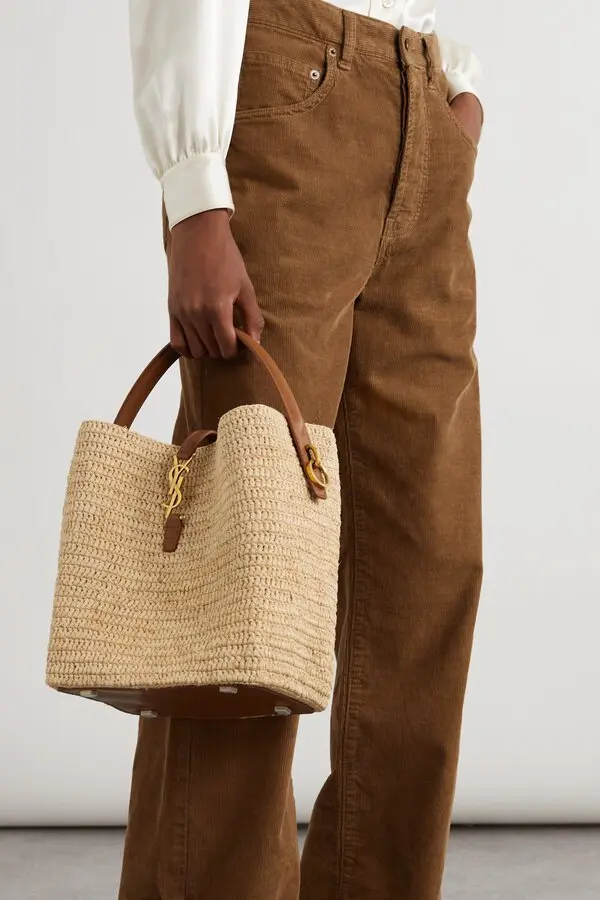 Saint Laurent Le 37 Raffia Bucket Bag