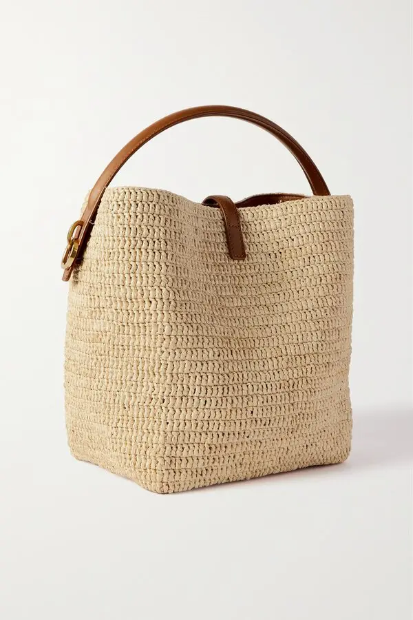 Saint Laurent Le 37 Raffia Bucket Bag