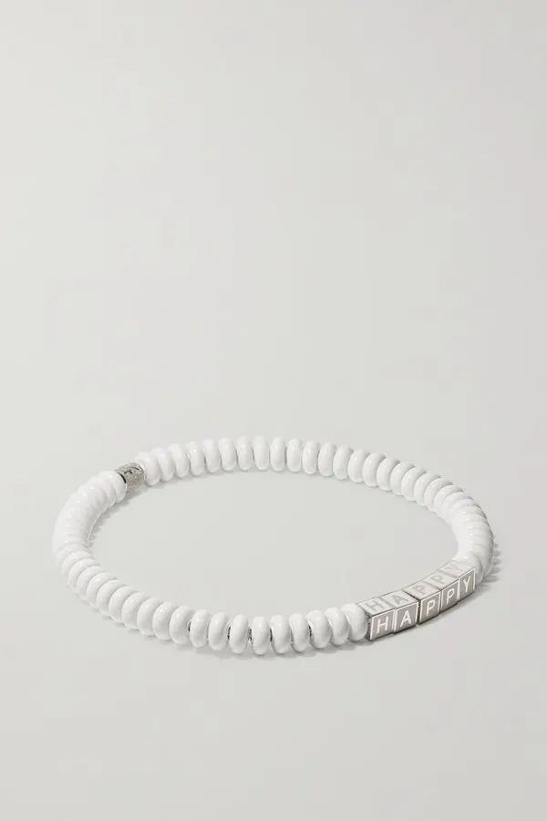 Lauren Rubinski Happy Necklace - White