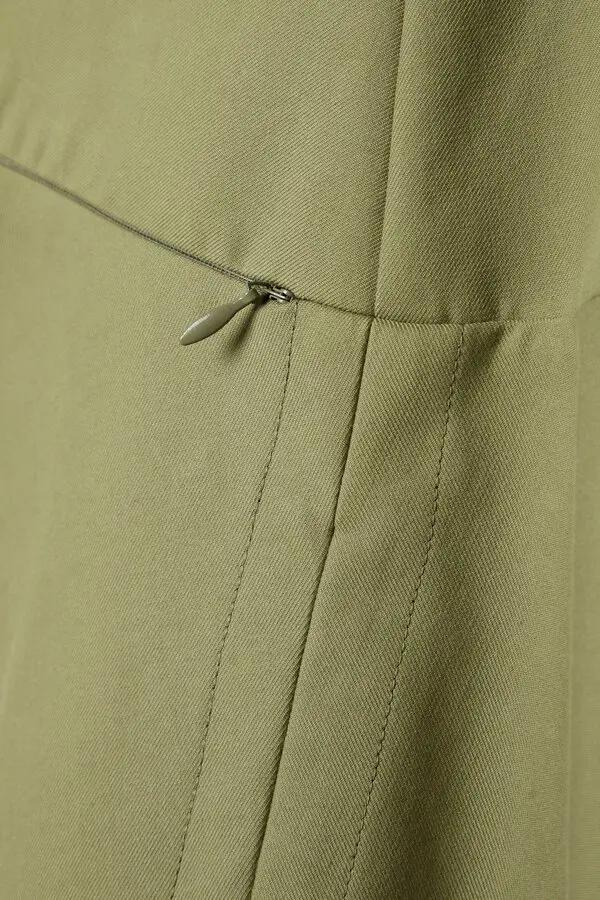 Another Tomorrow Cotton-twill Midi Skirt