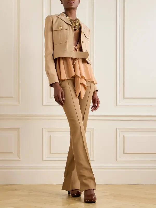 Chloé Cropped Cotton-drill Jacket