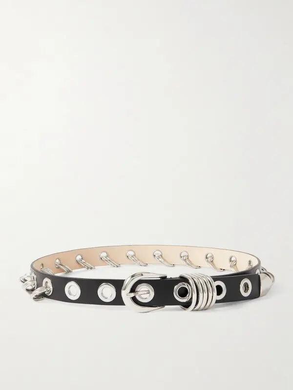 DEHANCHE Revenge Embellished Leather Belt - Black