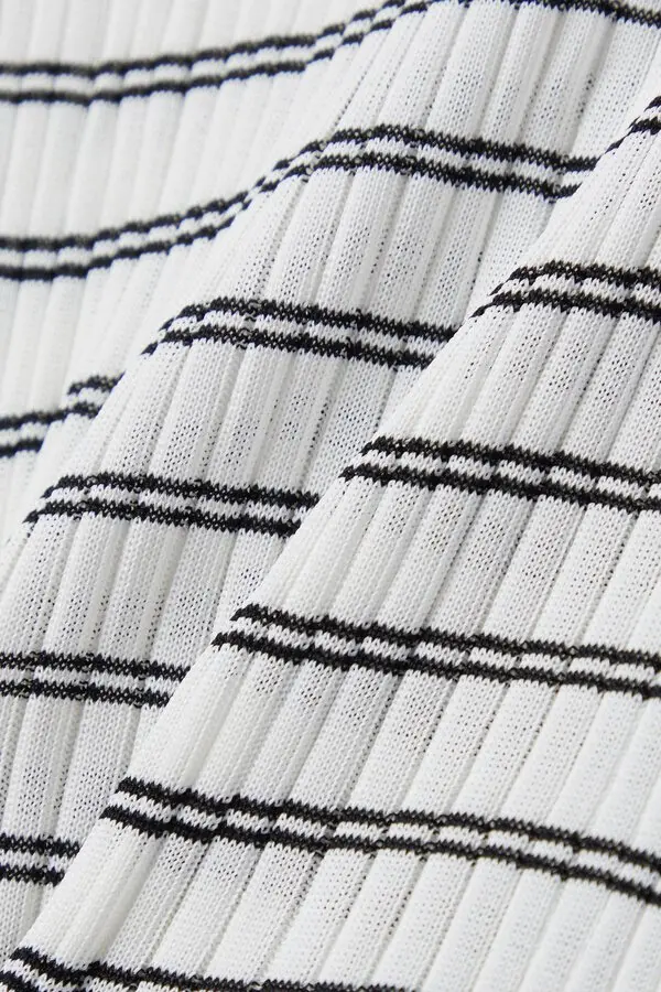 Another Tomorrow Net Sustain Striped Ribbed-knit Tank