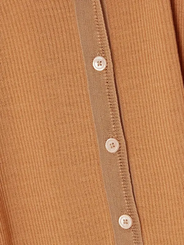 Chloé Ribbed Wool Henley Sweater