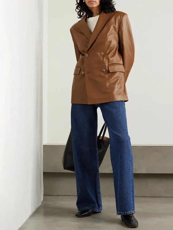 Loulou De Saison Net Sustain Davao Leather Blazer