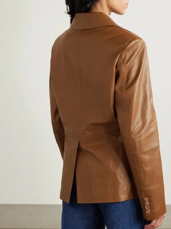 Loulou De Saison Net Sustain Davao Leather Blazer
