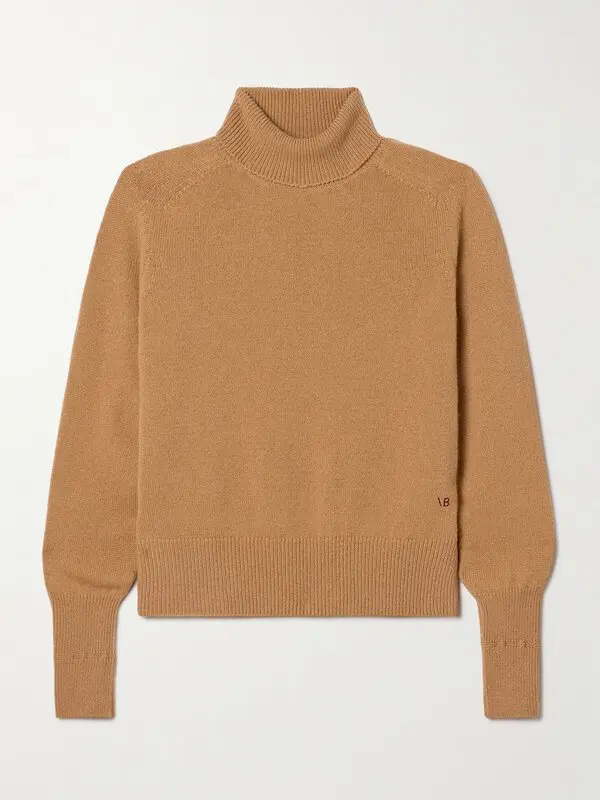 Victoria Beckham Wool Turtleneck Sweater - Brown
