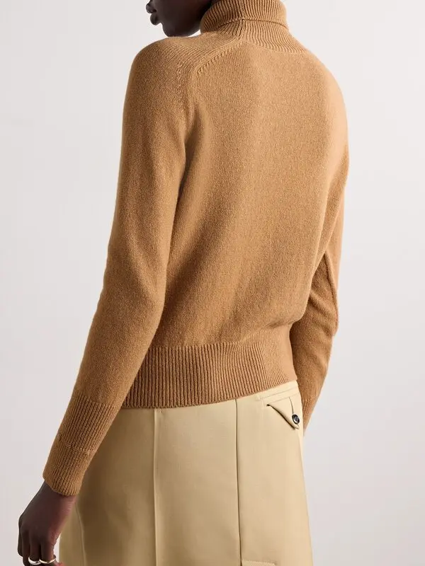 Victoria Beckham Wool Turtleneck Sweater - Brown