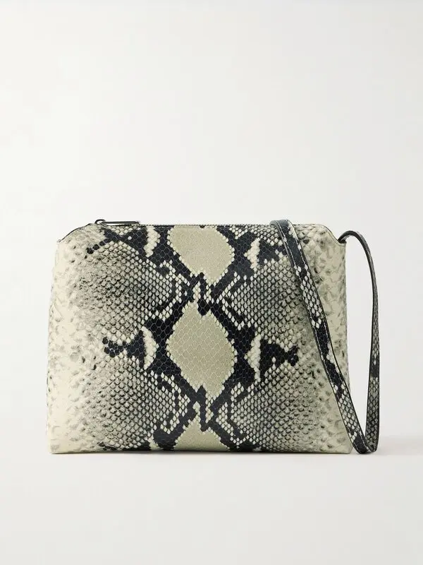 Khaite Lina Medium Snake-effect Leather Shoulder Bag - Neutrals